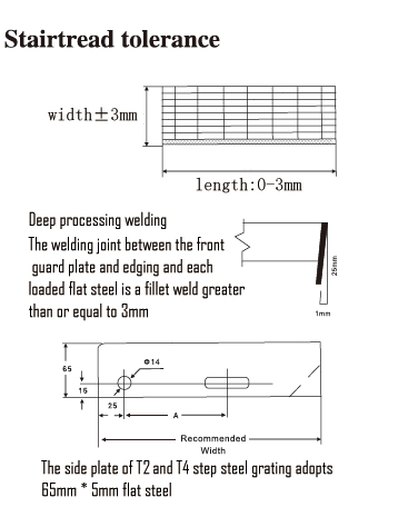 T1 Welding Galvanized Steel Stair Treads Serrated Stair Treads